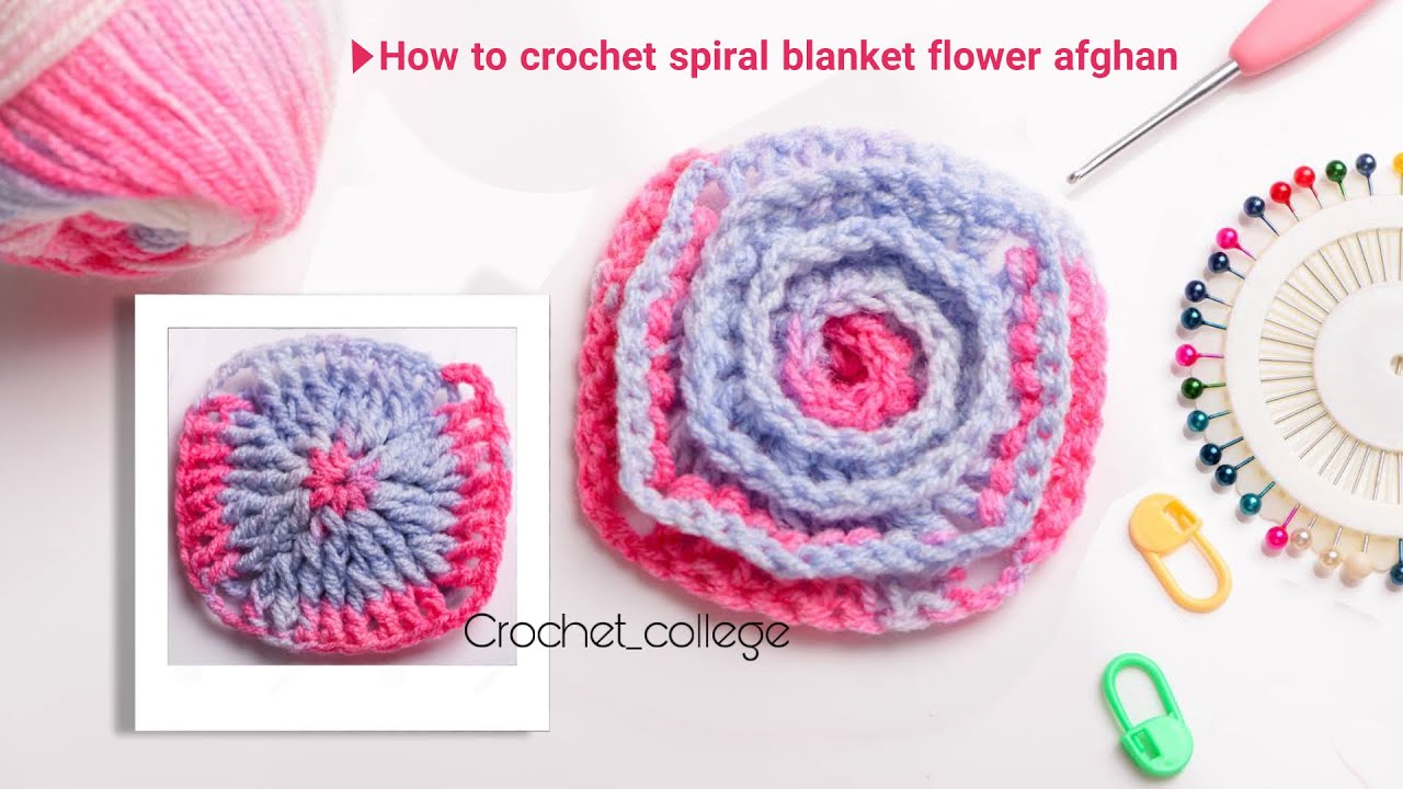 How to crochet spiral blanket flower afghan😍 Amazing pattern 😍🧶 - YouTube