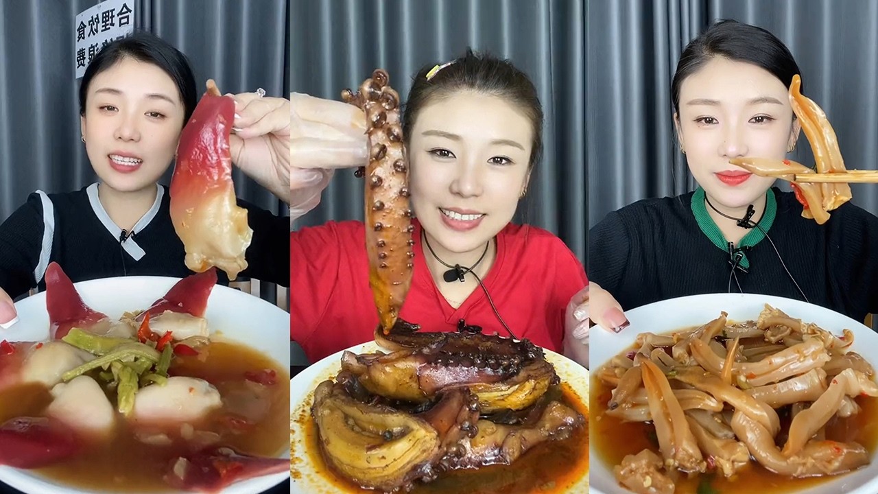 【Mukbang】Gongcai Arctic Surf Clams + Spicy Octopus Feet + Geoduck🦪🐙🐚# ...