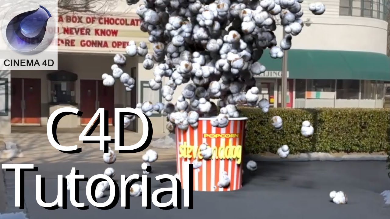 Exploding popcorn Cinema 4d tutorial - YouTube