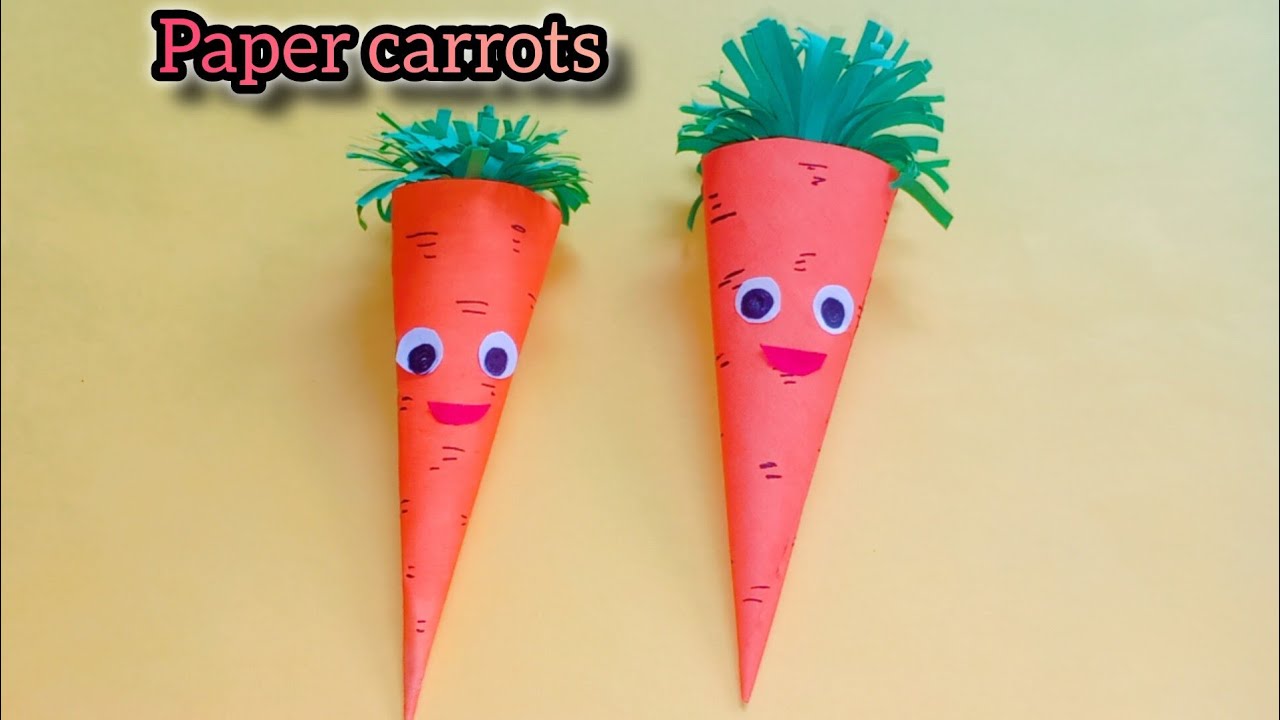 How to make paper carrots 🥕|| DIT paper craft || Paper carrots || - YouTube