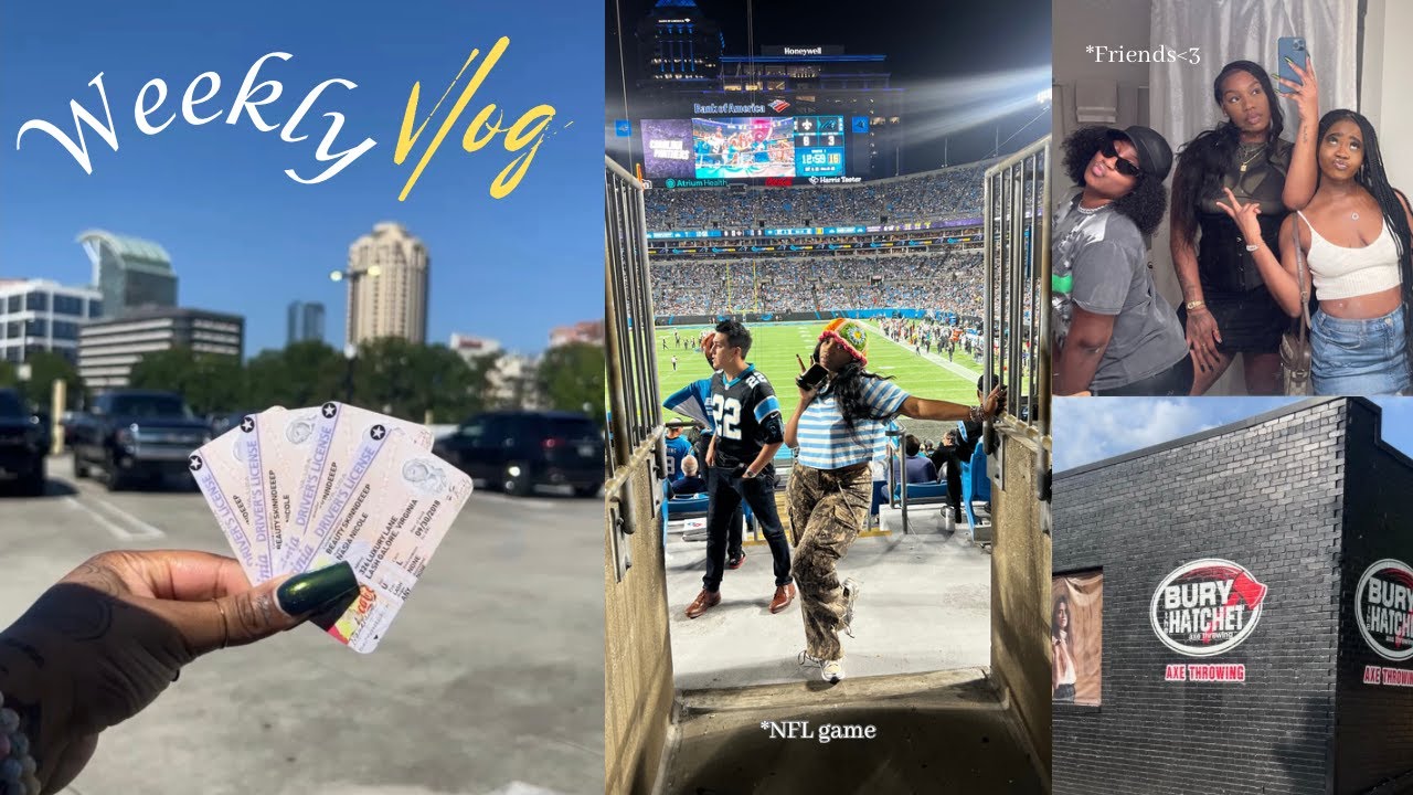 WEEKLY VLOG! FIRST NFL GAME + AXE THROWING + TRAVELING TO DC, CLT, ATL ...