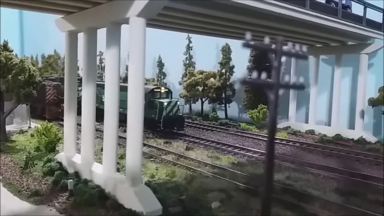 Highway Overpass update HO scale - YouTube