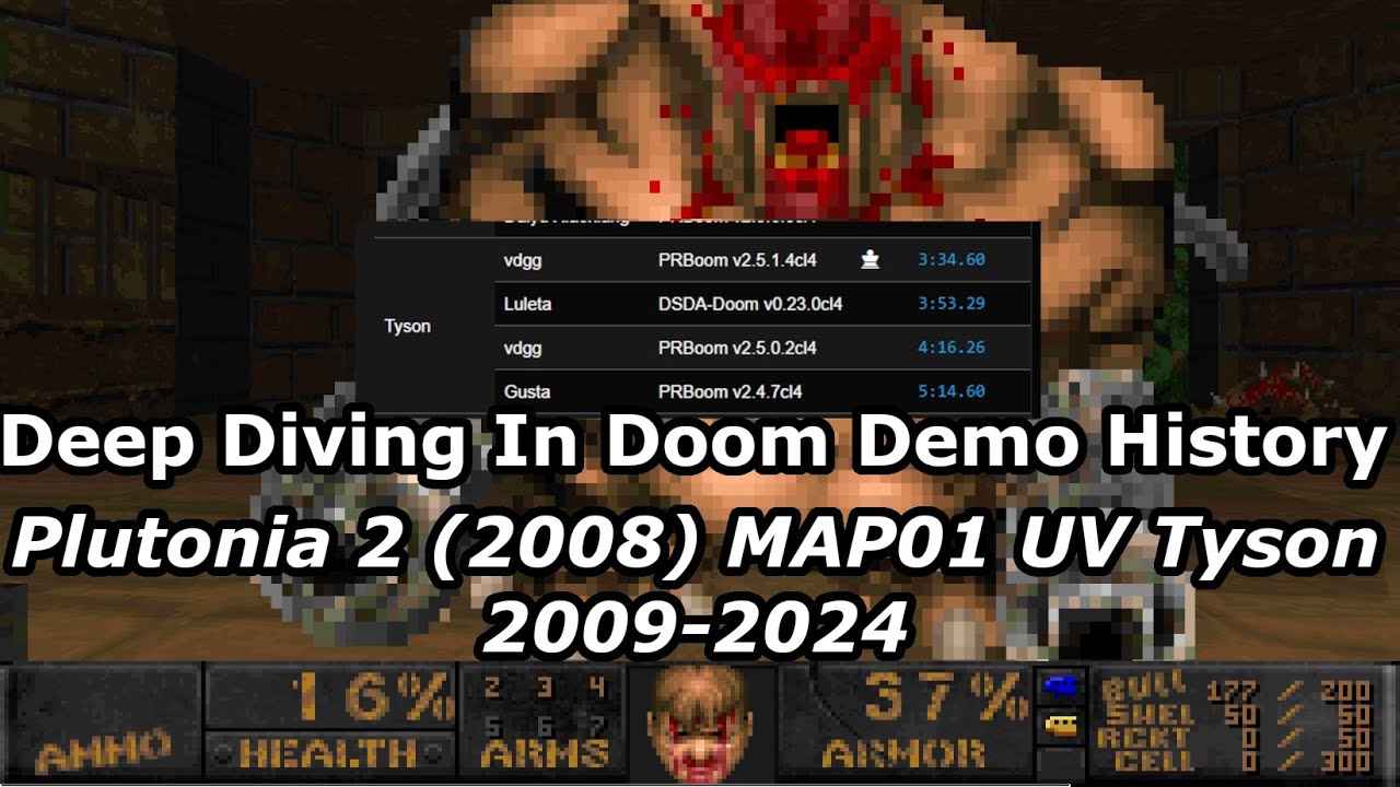 Plutonia 2 (2008) MAP01 UV Tyson Record Progression (2009-2024) :: Deep Diving In Doom Demo ...