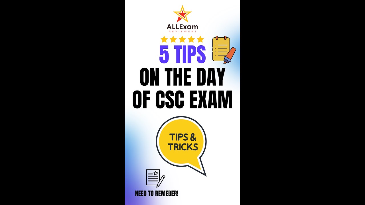 5 Tips on the day of the CSC EXAM - YouTube