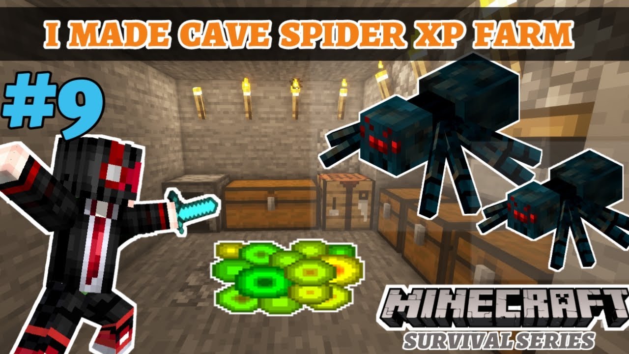 I Made Cave Spider Spawner XP Farm | Easy Design For Spider Spawner XP ...