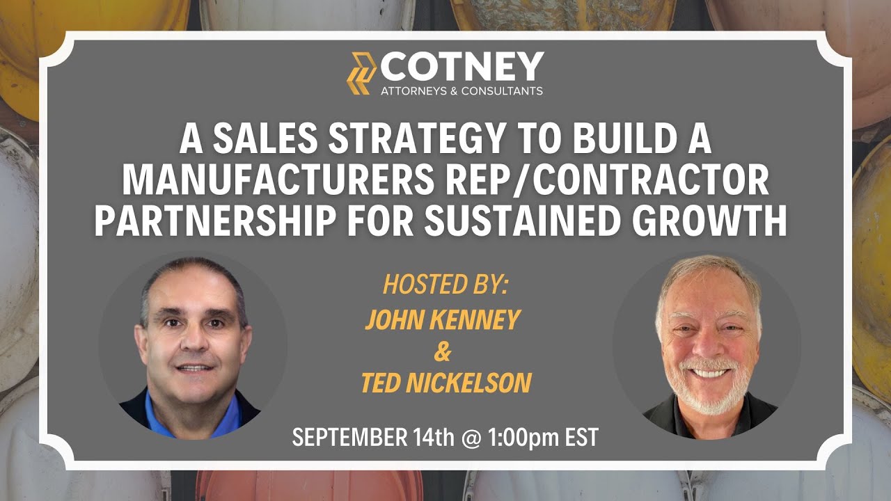 A Sales Strategy to Build Manufacturers Rep-Contractor Partnership for ...