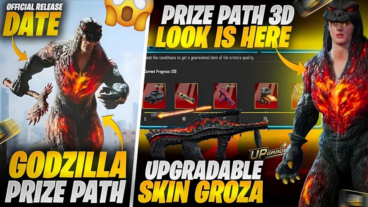Finally Godzilla Prize Path Full leaks is here | New Groza Upgrade Skin ...