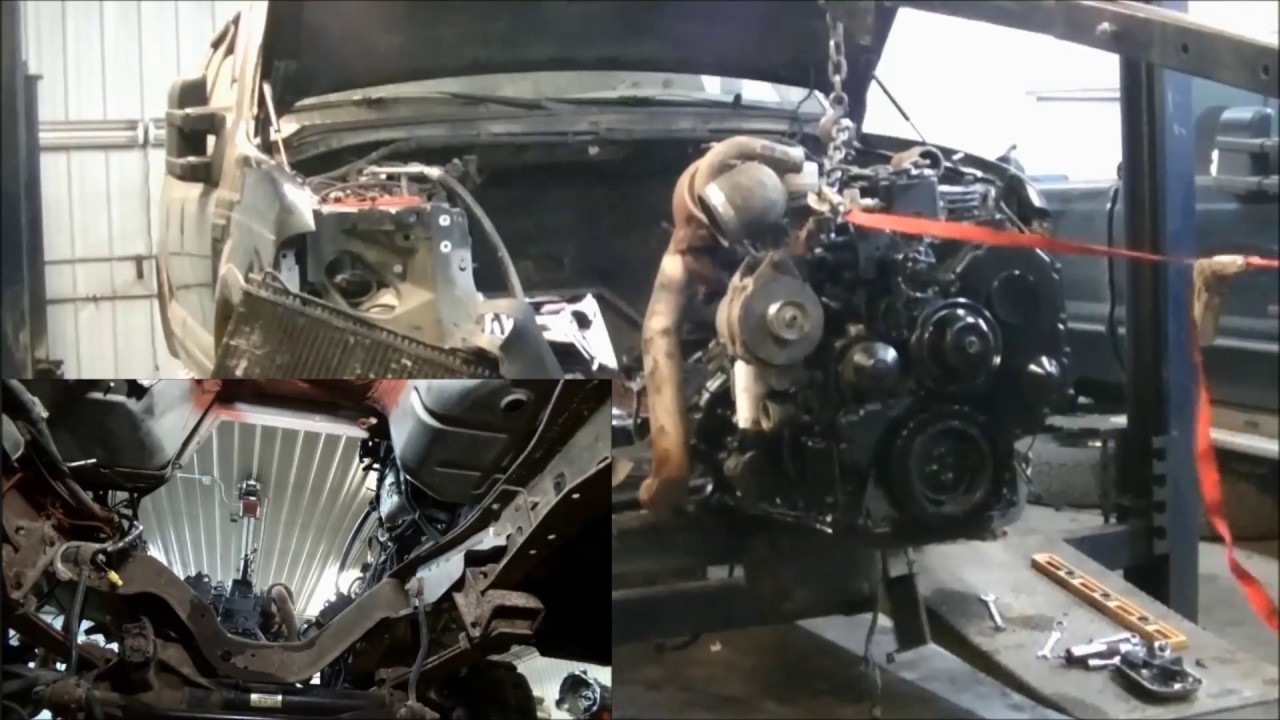 2000 Ford Excursion Cummins 6bt aka Larry "Part 5 Engine Install" - YouTube