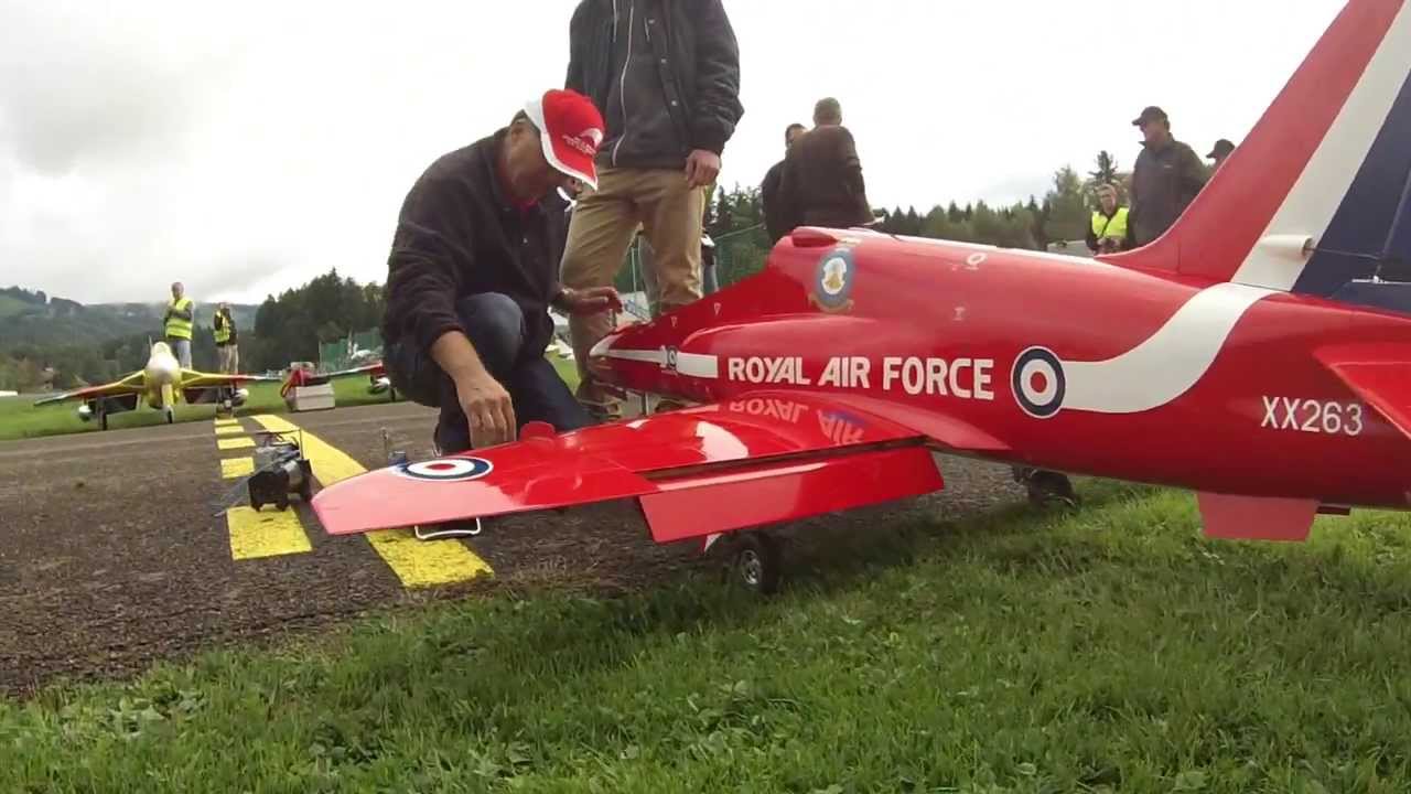 Rc BIG Scale Red Hawk Turbine Jet with SMOKE !! at Flyday Hausen am ...