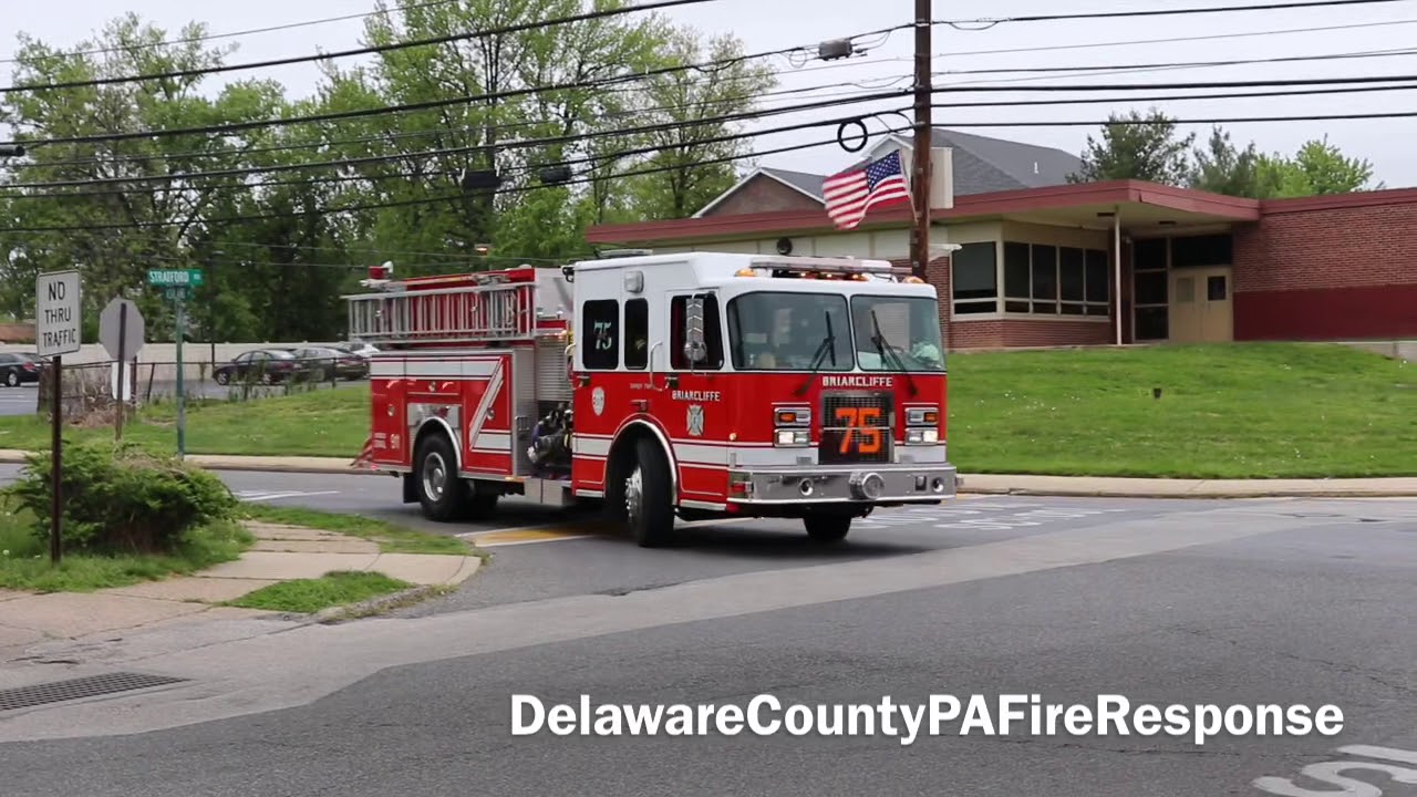 Briarcliffe Fire Company Engine 75 responding reduce speed - YouTube