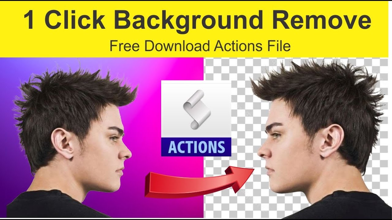 How to 1 Click Background Removal | Graphics Design | Actions File Free ...