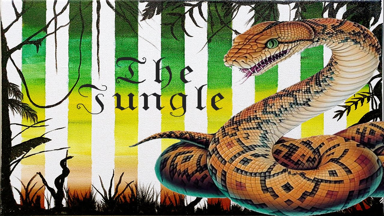 Jungle silhouette | colorful landscape | beginners acrylic - YouTube