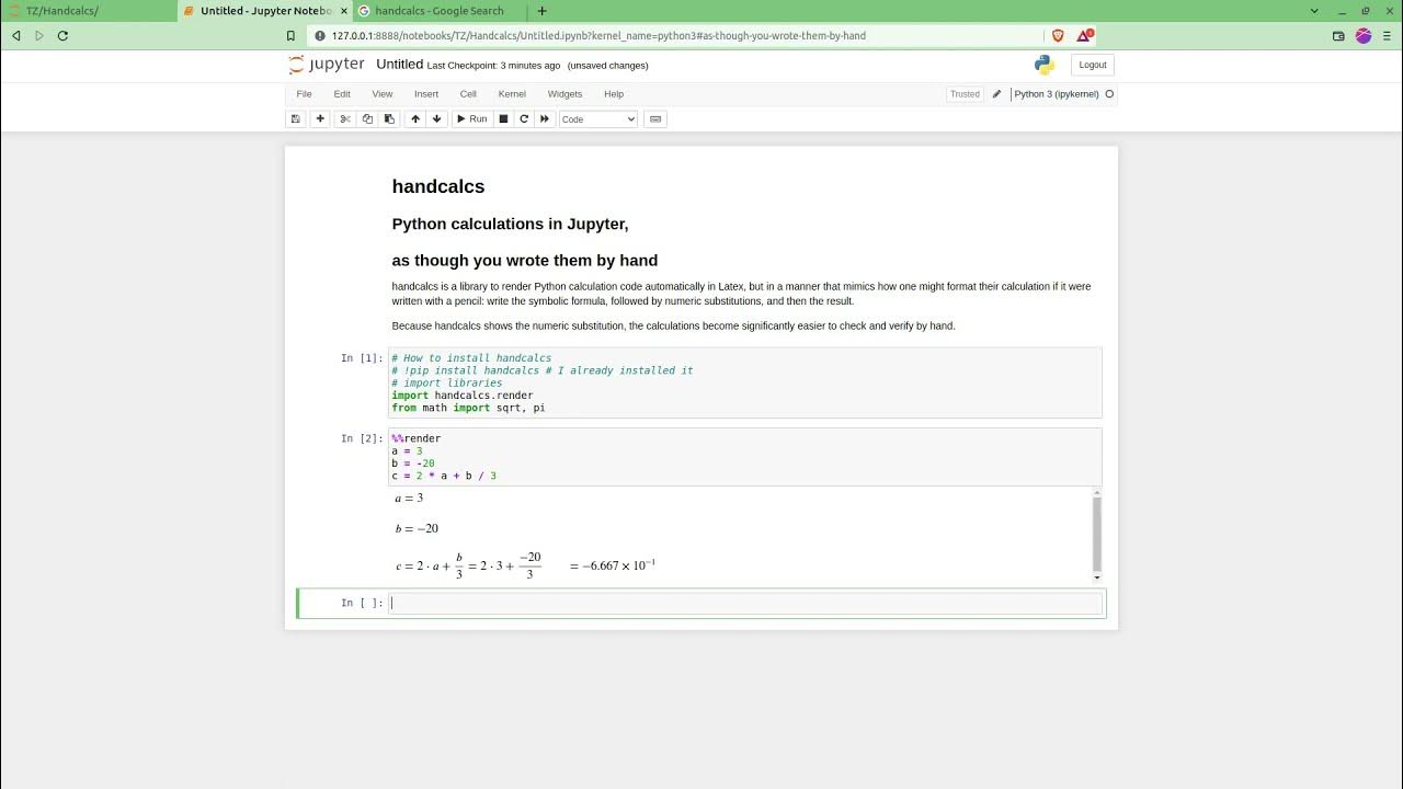 Handcalcs Python Calculations In Jupyter As Though You Wrote Them By Hand Youtube