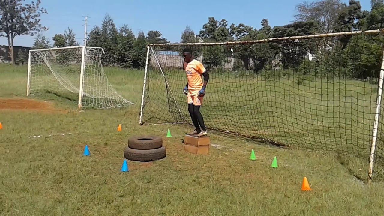 Training goalkeepers on agility and jump/ Goalkeepers drills on ...