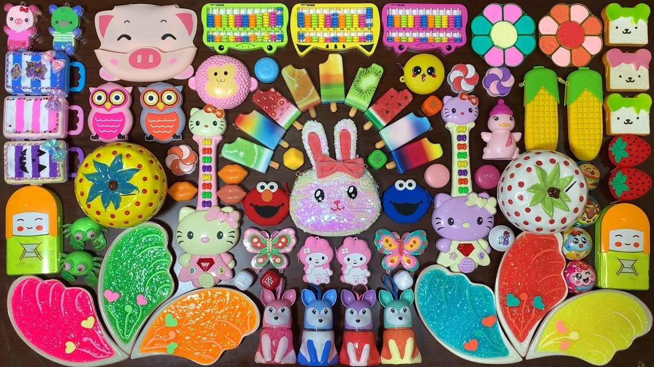 Festival of Colors !! Mixing Random Things Into Homemade Slime ...