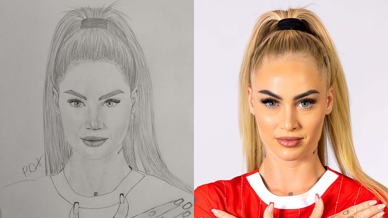 ALISHA LEHMANN Portrait Drawing | Pencil Drawing Artist - YouTube