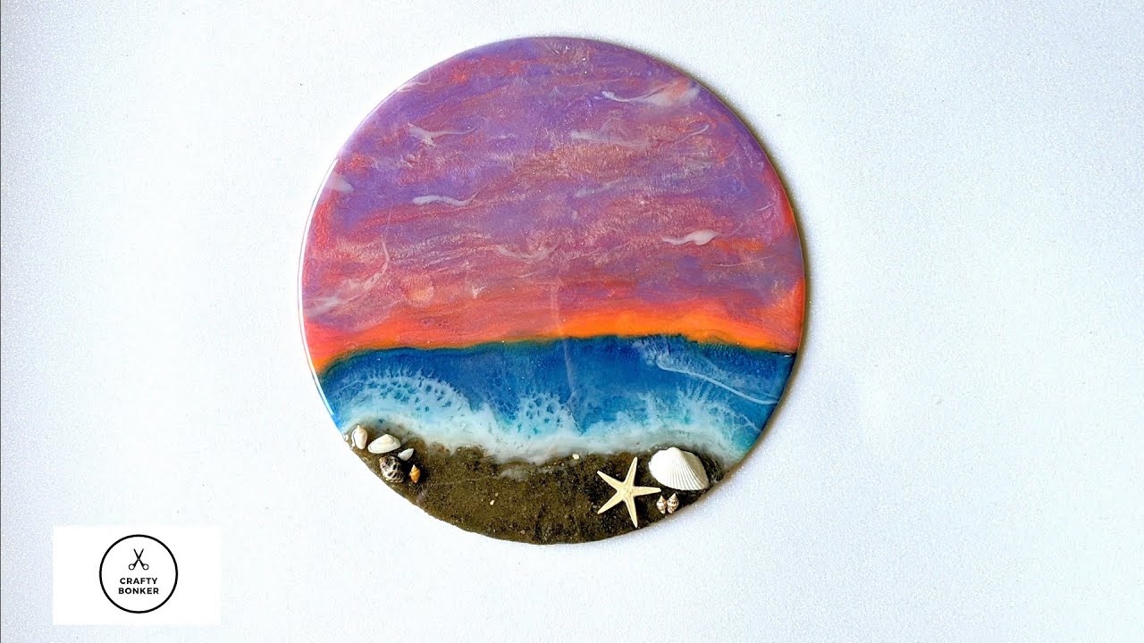[21] How to make sunset resin beach. #sunset #resin #art - YouTube