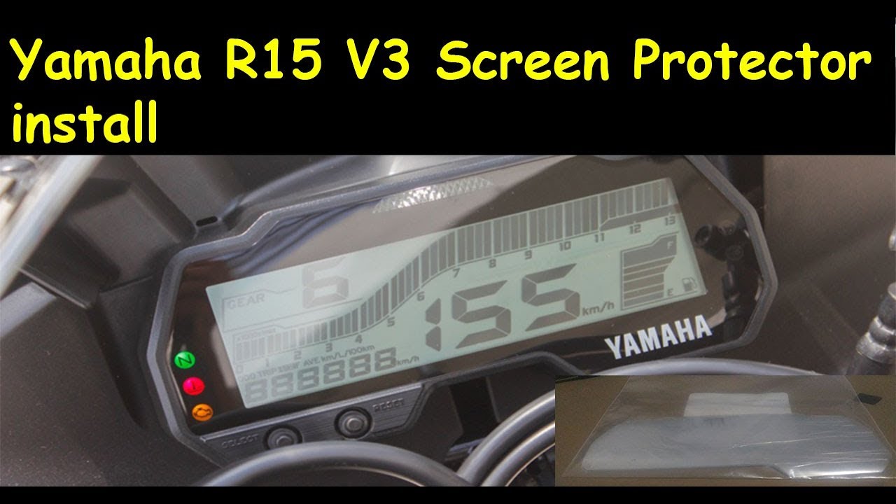 Yamaha R15 V3 Gauge panel screen protector install - YouTube
