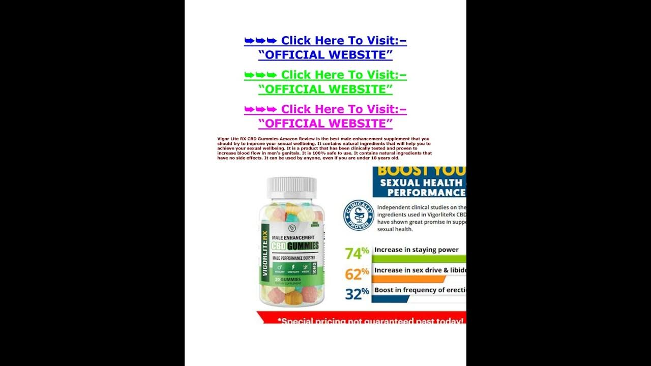 Vigor Lite RX CBD Gummies Amazon Updated - YouTube