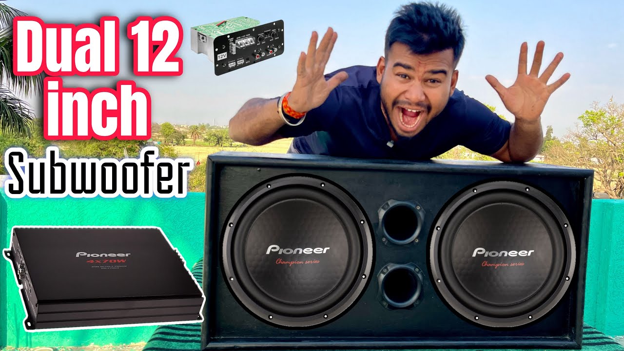 Double subwoofer cabinet for extreme power full bass sound test with ...