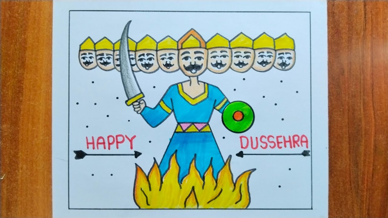 Ravan Drawing Easy Step By Step / Ravan Drawing / Dusshera Drawing ...