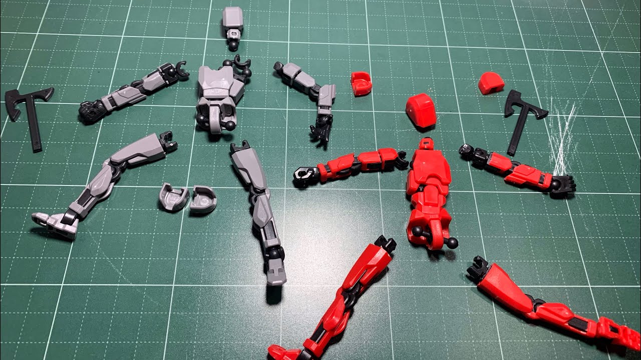 Lego red robot and gray robot flexible robot - YouTube