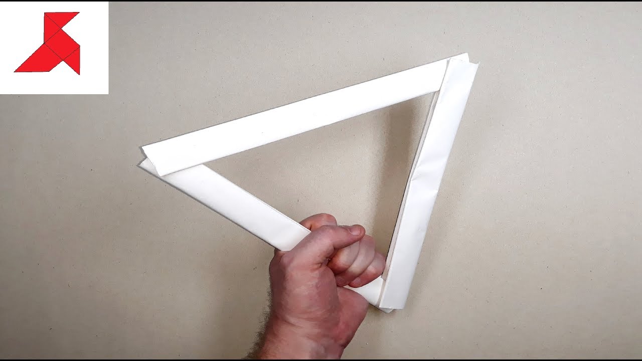DIY - How to make a triangular flying saucer of A4 paper - YouTube