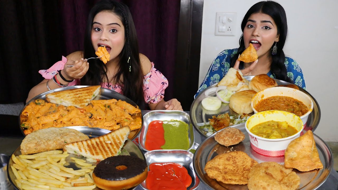 Desi Vs VIdesi Food Challenge | Puri Sabji, Pav Bhaji, Tikki Chaat ...