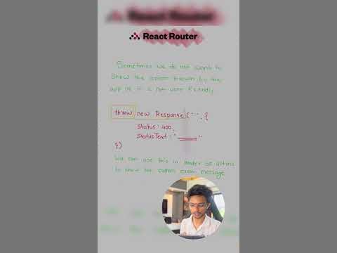 Throwing custom errors in loaders and actions in React Router - YouTube