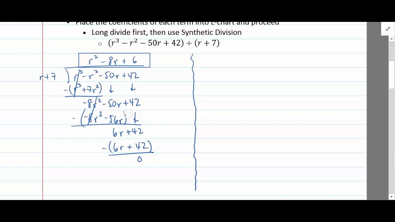 Advanced Algebra 2 - Synthetic Division Examples - YouTube