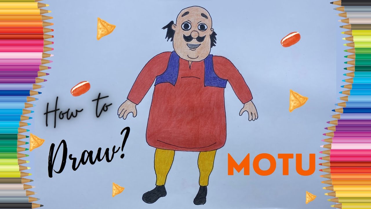 How to draw Motu ? || Motu Patlu cartoon drawing || Kids cartoon ...