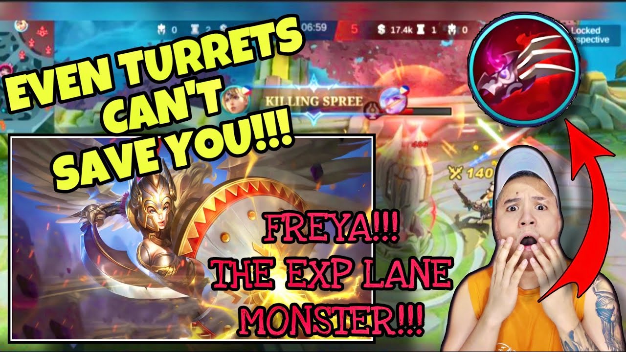 FREYA USING LIFE STEAL ITEM??? | FREYA GAMEPLAY EXP LANE MONSTER | CARL ...
