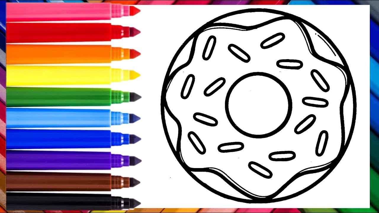 Donut 🍩🥯 Drawing Coloring Painting for kids and toddlers || - YouTube