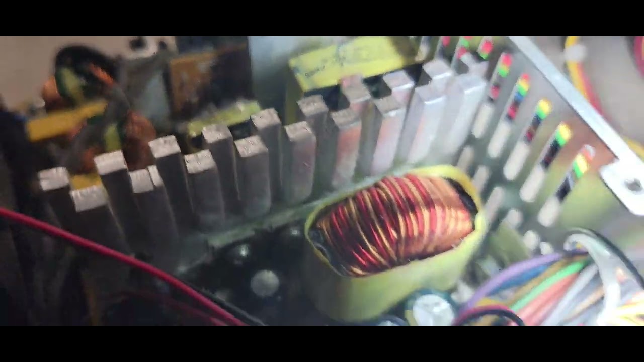 inside the old power supply of the computer - YouTube