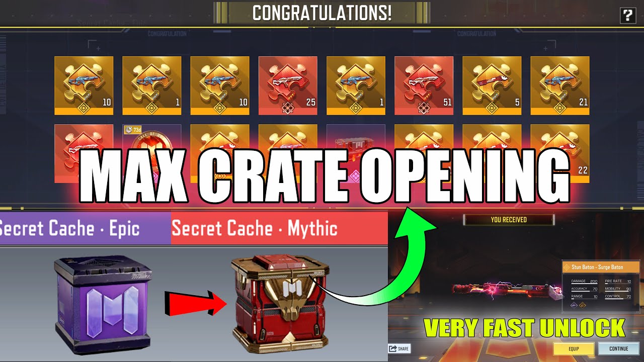 AK 117 LAVA - 40 Crates Opning And INSTENT Unlock Legendary Stun Baton ...