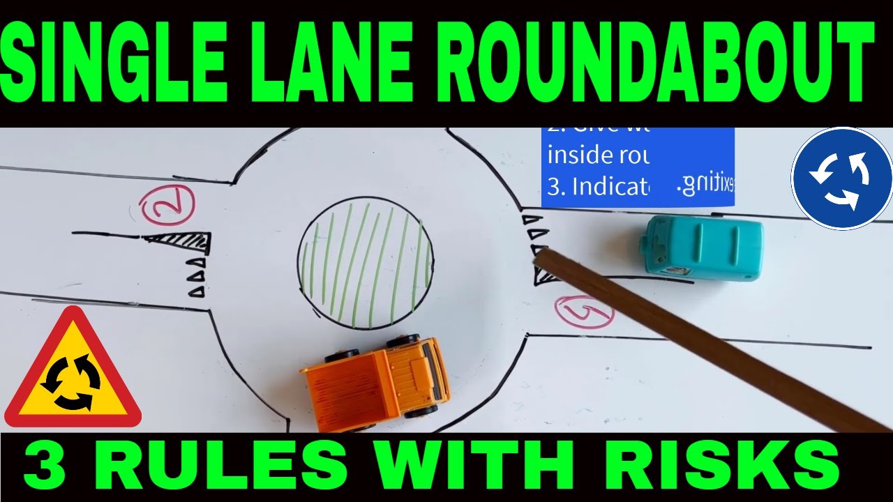 Single lane roundabout | Roundabout | Roundabout driving | How To Drive ...