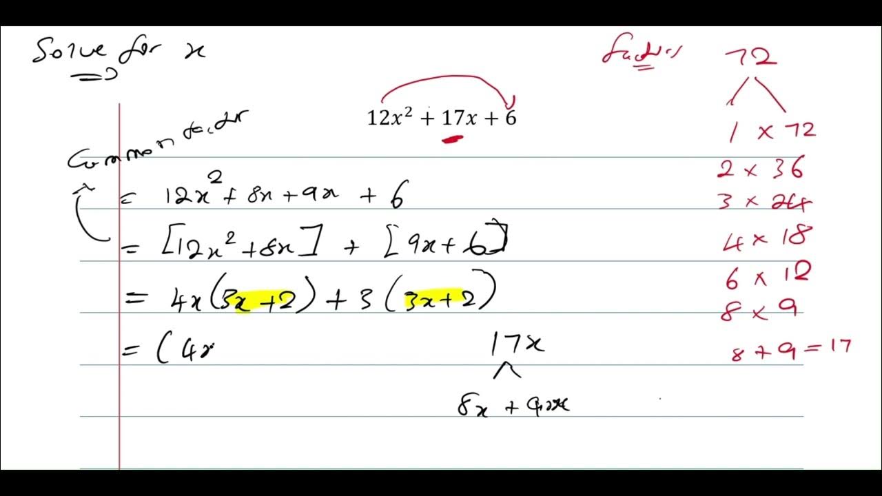 How to solve a Quadratic Equation without a calculator - YouTube