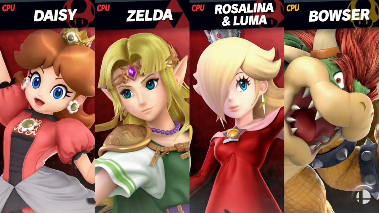 Super Smash Bros. Ultimate - Daisy, Zelda & Rosalina vs Bowser - YouTube