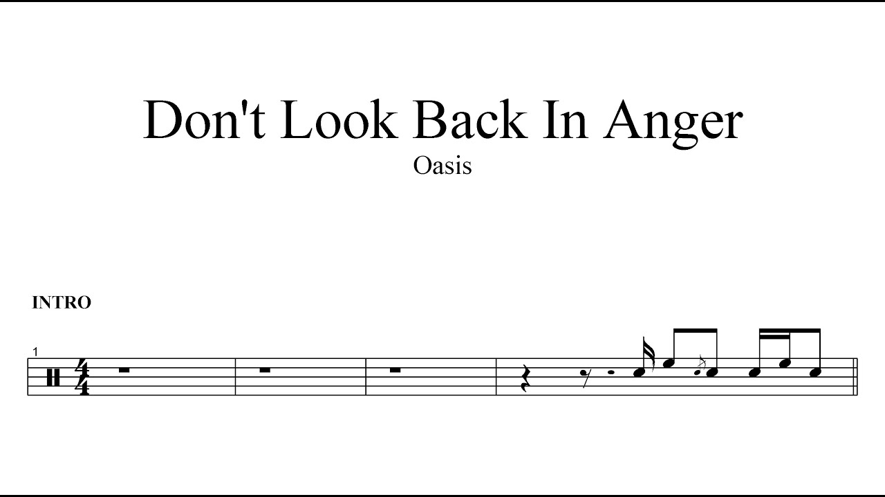 Oasis-Don't Look Back In Anger | Drum Sheet Music 🥁🎵 - YouTube