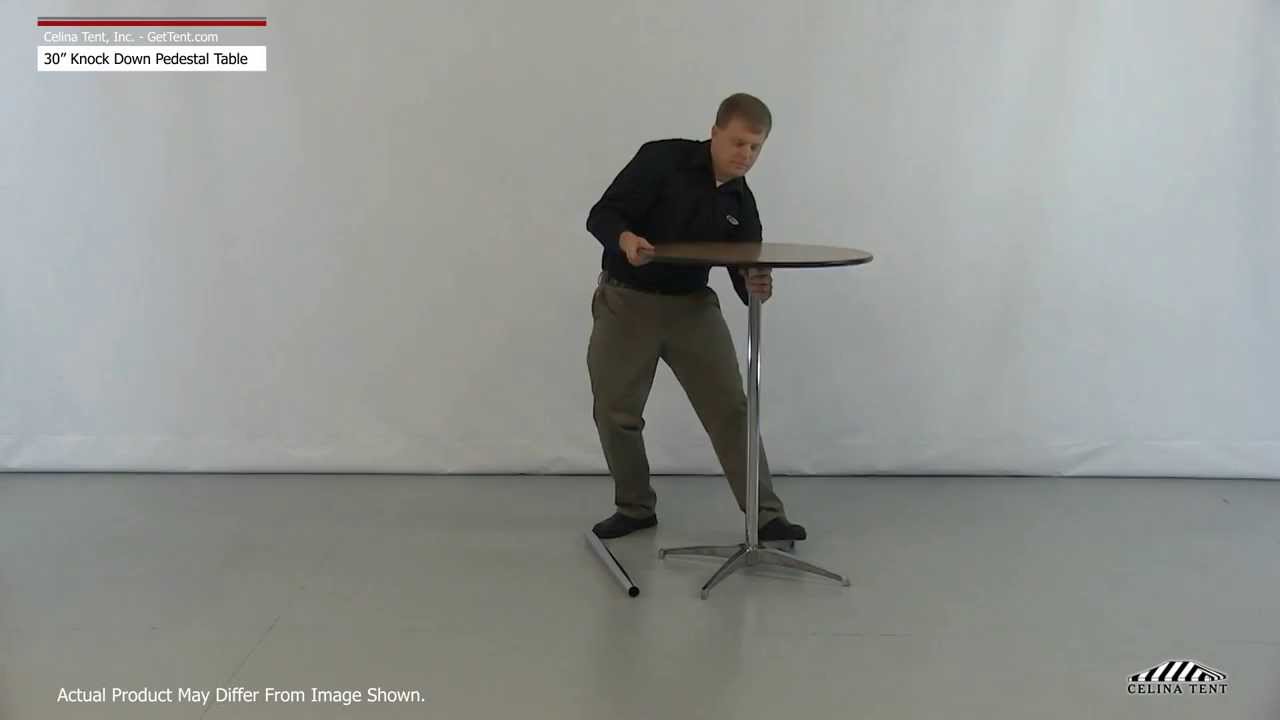 30" Knock Down Pedestal Table / Cocktail / Bar / Pub / Highboy Table ...