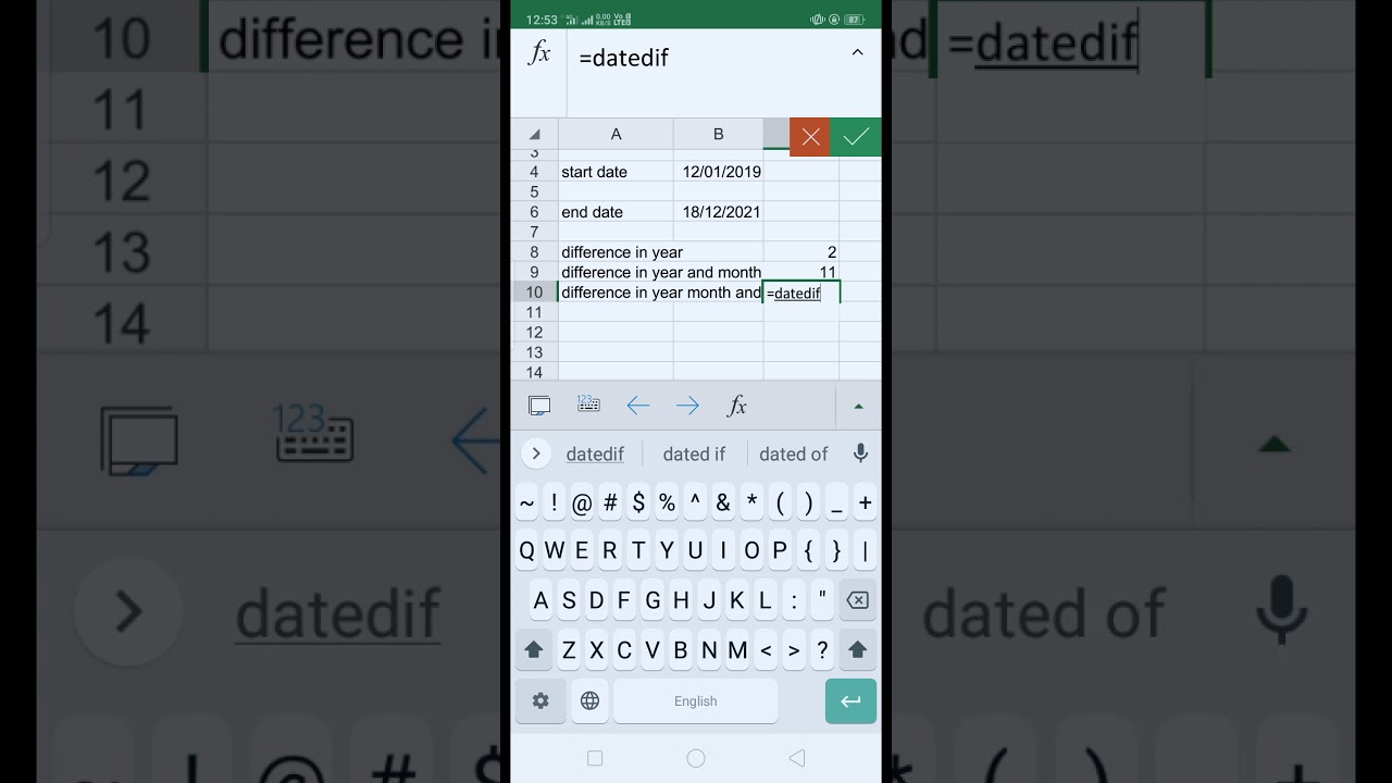 Datedif In Excel YouTube Datedif In Excel YouTube