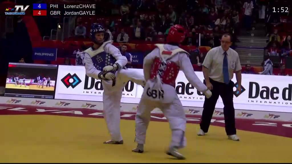 Lorenz Chavez (PHI) VS Jordan Gayle (GBR) World TKD Champs2015 - YouTube