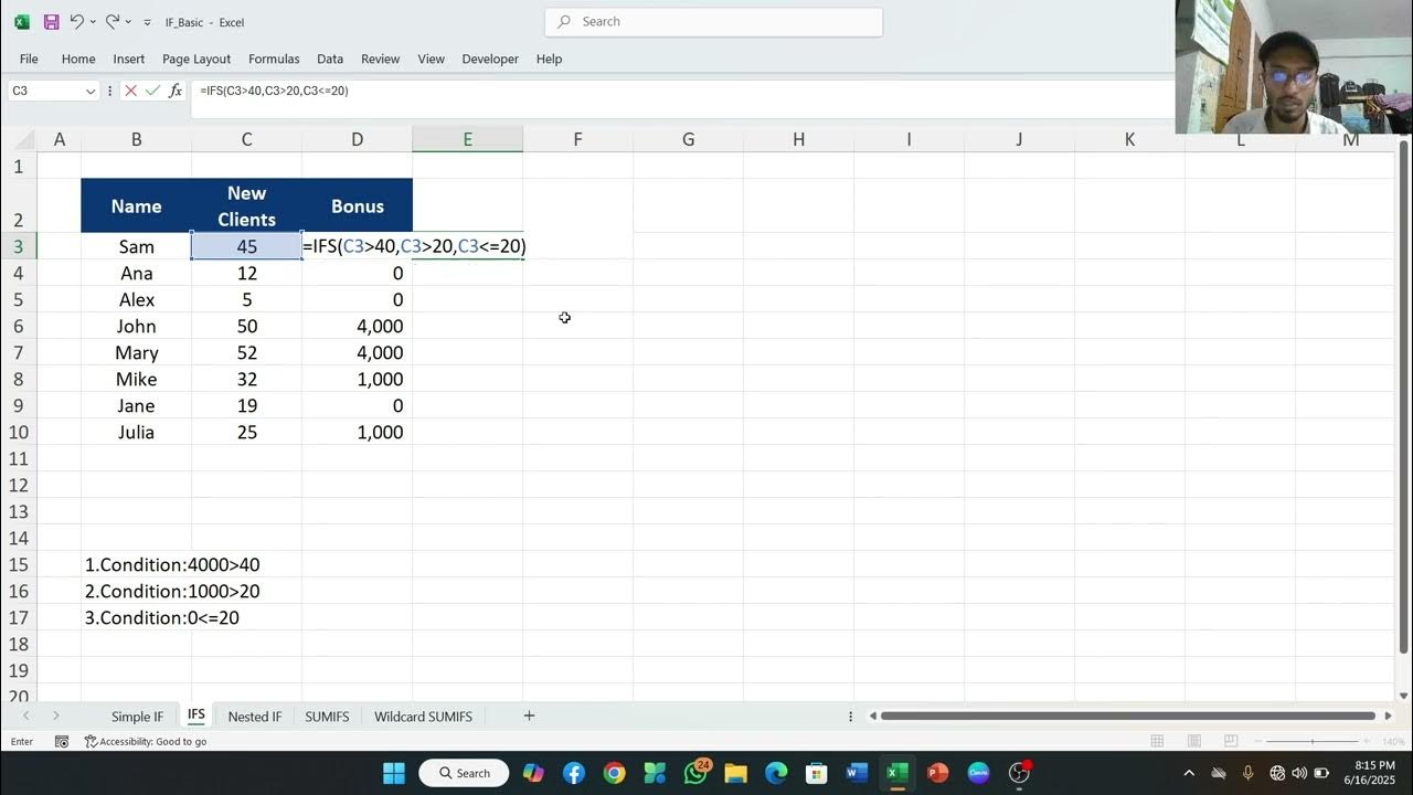 IF FunctionIF,IFS,Nested IF and more - YouTube