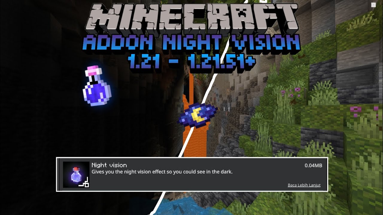 Addon Night Vision 1.21 - 1.21.51+ - YouTube