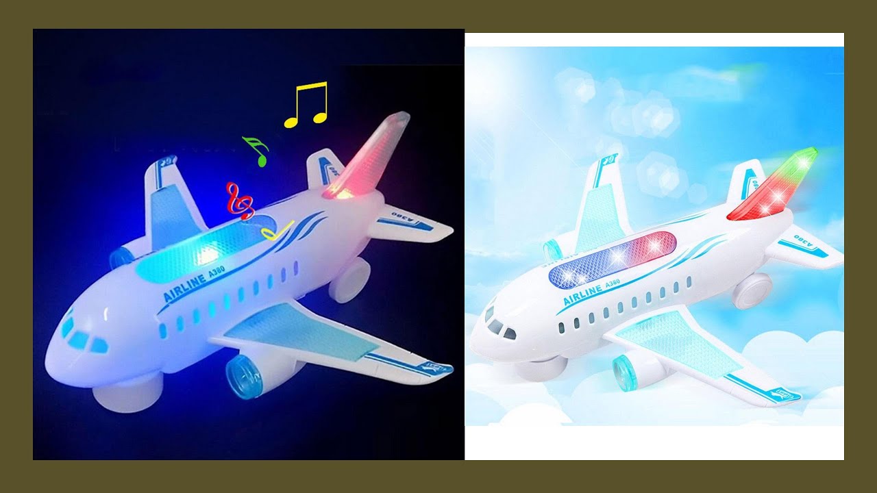 Kids airplane toy with light music Airbus A380 unboxing - YouTube