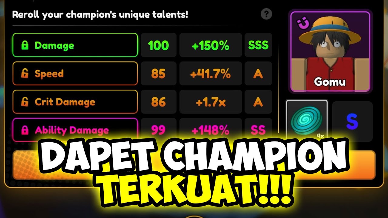 AKU MENDAPATKAN SSS CHAMPION | Roblox Indonesia | Anime Champions - YouTube