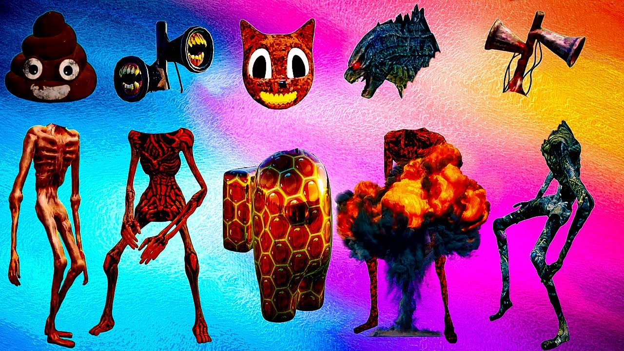 WRONG HEADS SIREN HEAD, CARTOON CAT HEAD, SIREN HEAD GODZILLA, SIREN ...