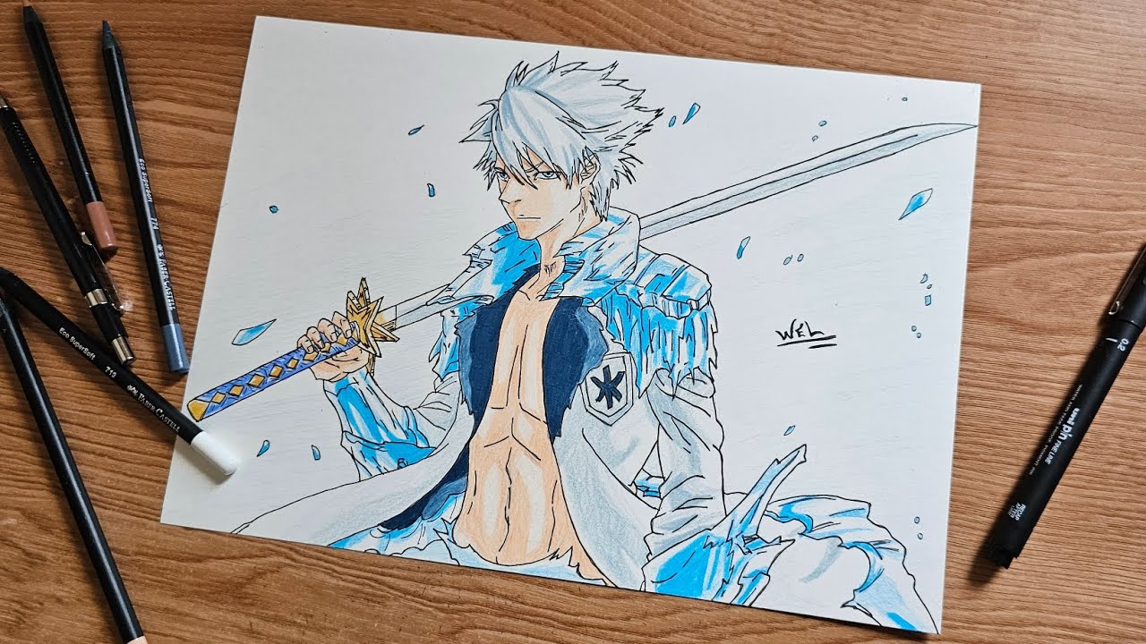 Drawing Toshiro Hitsugaya | Bleach - YouTube