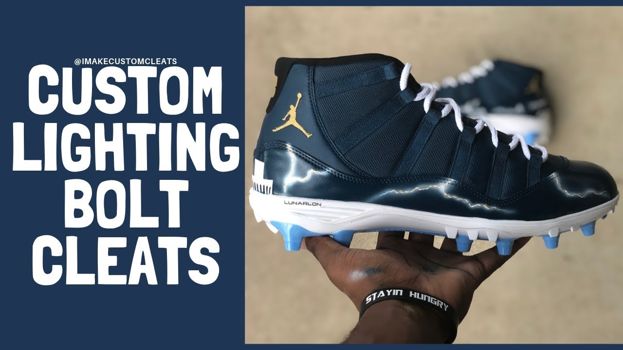 Custom Lighting Bolt | Jordan 11 Cleats | Time-Lapse by ...