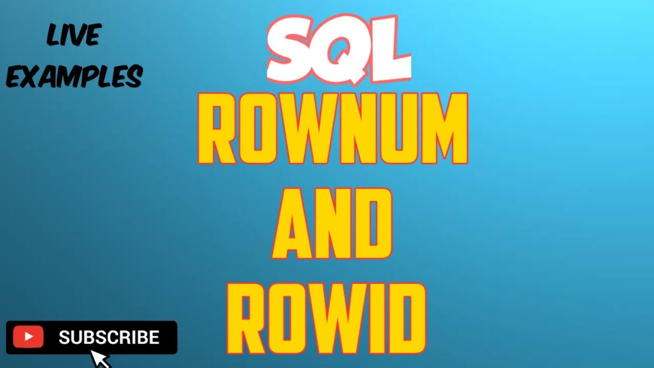 Most Important In SQL Rownum And Rowid SQL SQL Tutorials 2021 Priya Tech Tutorials Most Important In SQL Rownum And Rowid SQL SQL Tutorials 2021 Priya Tech Tutorials